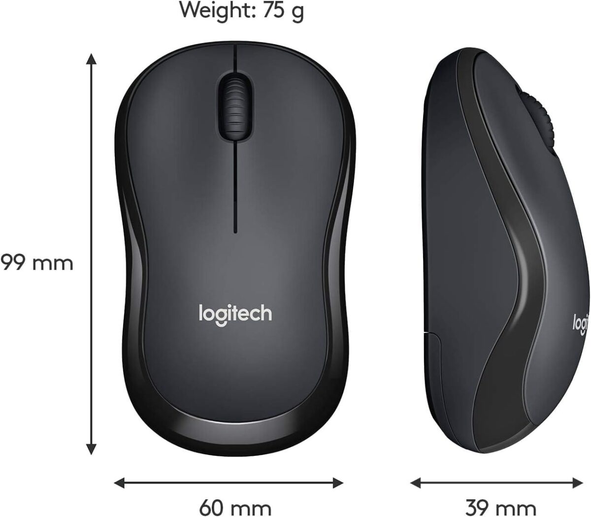 Logitech M220 Wireless Mouse Silent Buttons Black