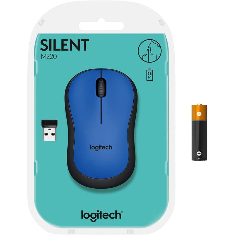 Logitech M220 Wireless Mouse Silent Buttons Blue